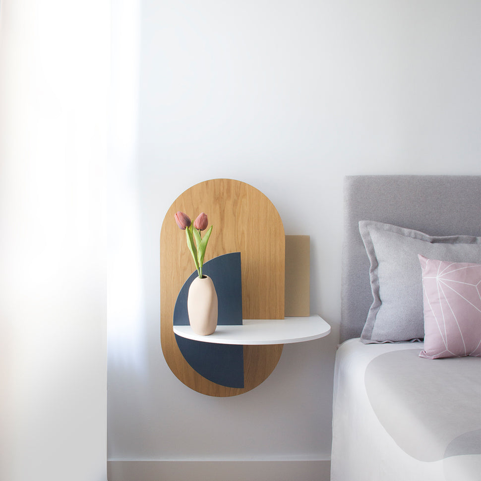 Alba Floating Nightstand DUO · Oak circle – Woodendot