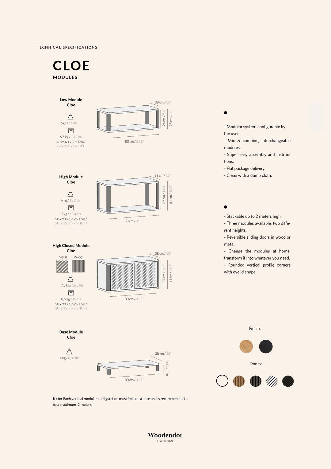 CLOE: product specs and info – Woodendot