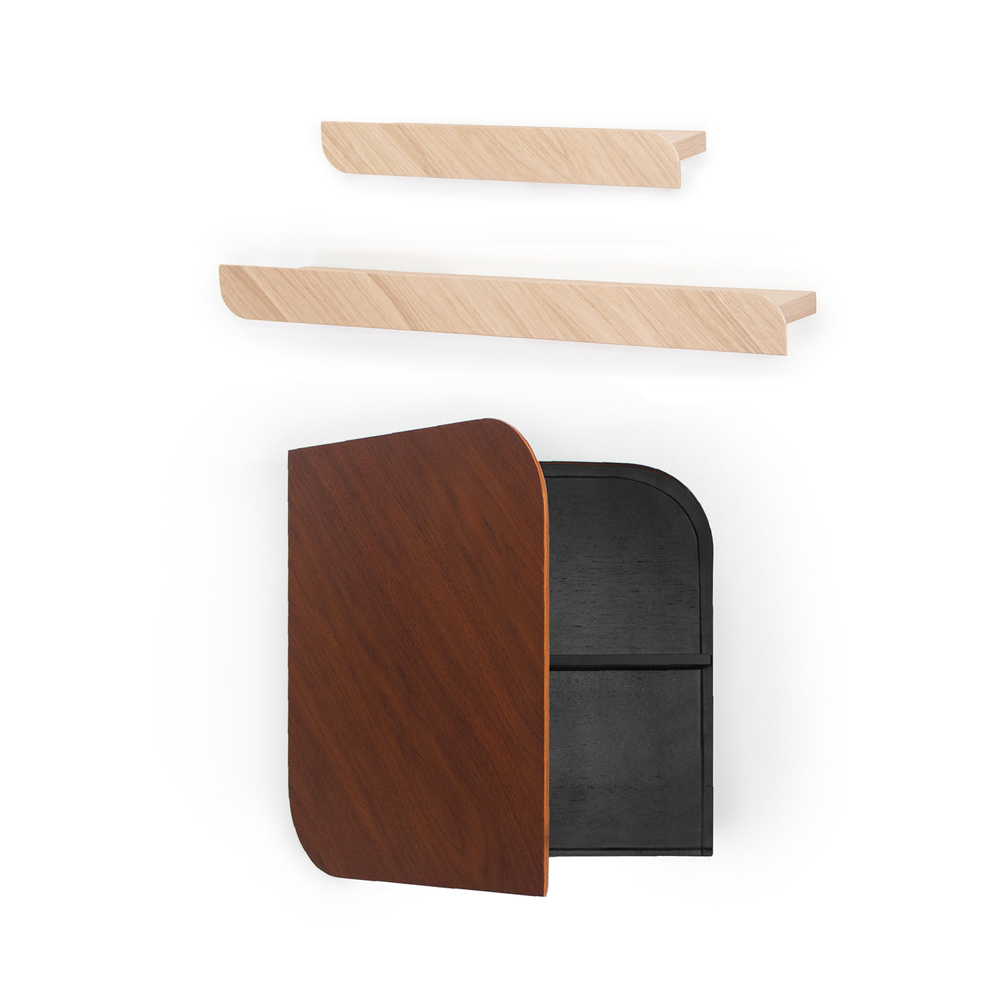 Cielo Cabinet and M+S Shelves · Walnut & black and White pigmented oak ...