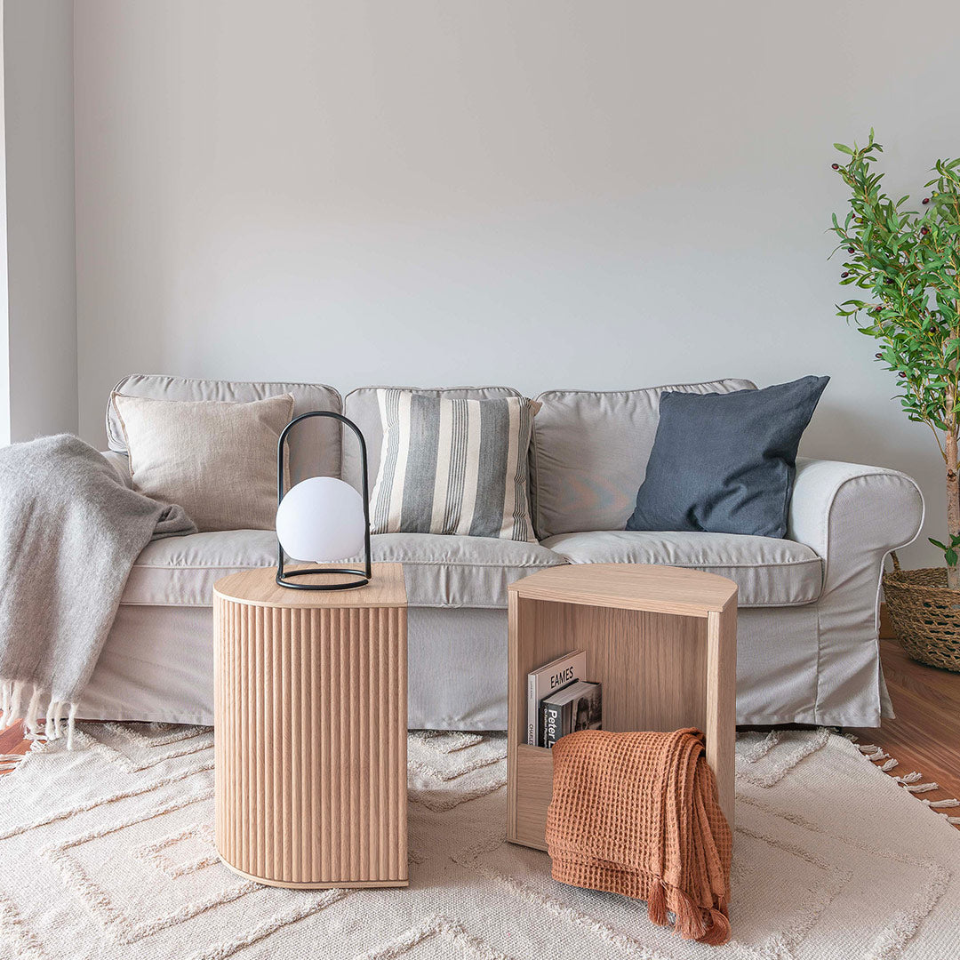 Duna DUO · Side table with Storage · White Pigmented – Woodendot