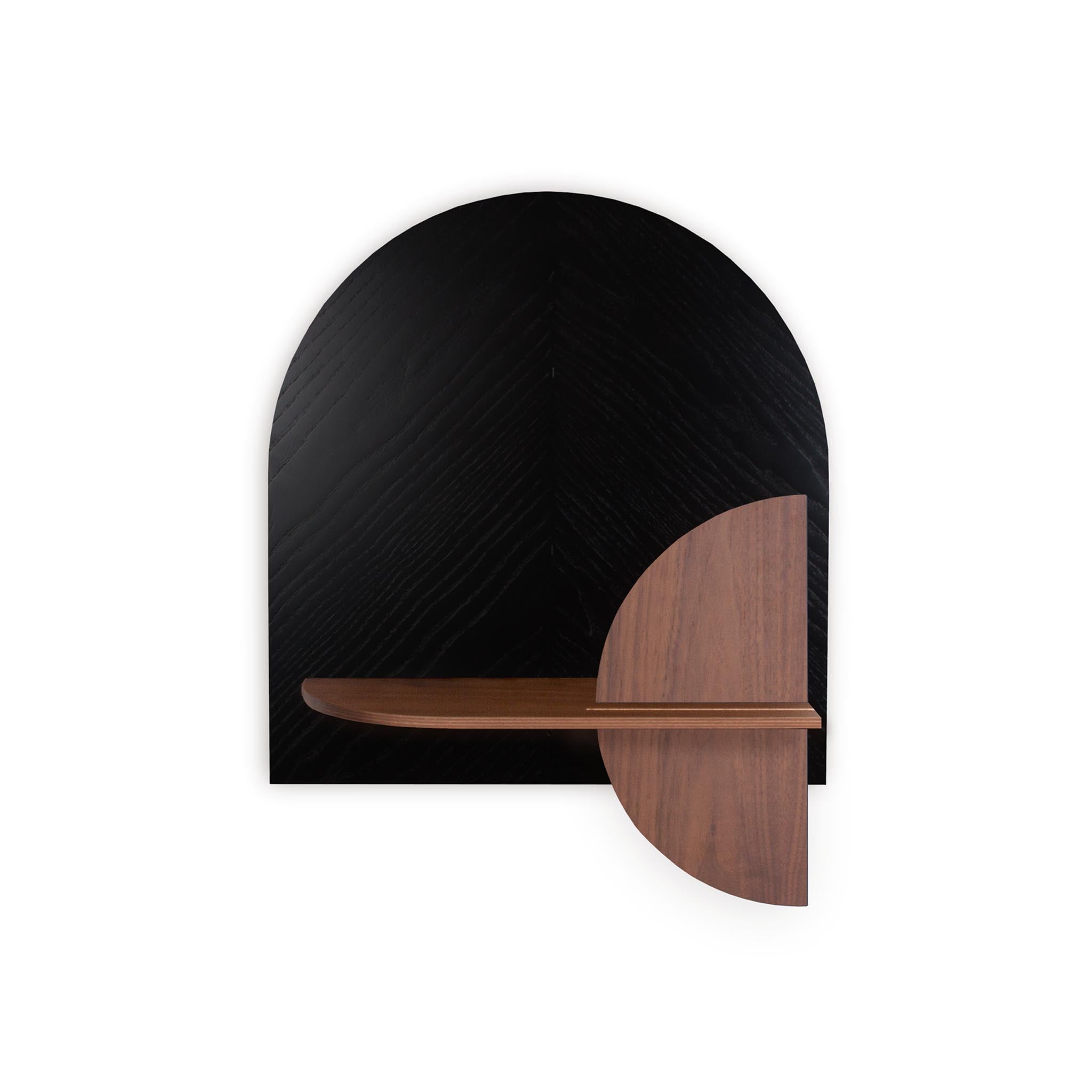 Alba Wall Shelf DUO · Black herringbone – Woodendot